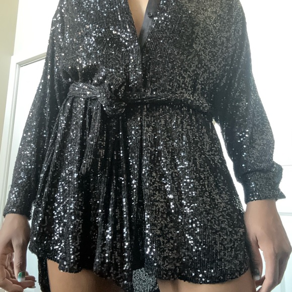 Gianni Bini | Dresses | Black Sequin Mini Cocktail Dress | Poshmark